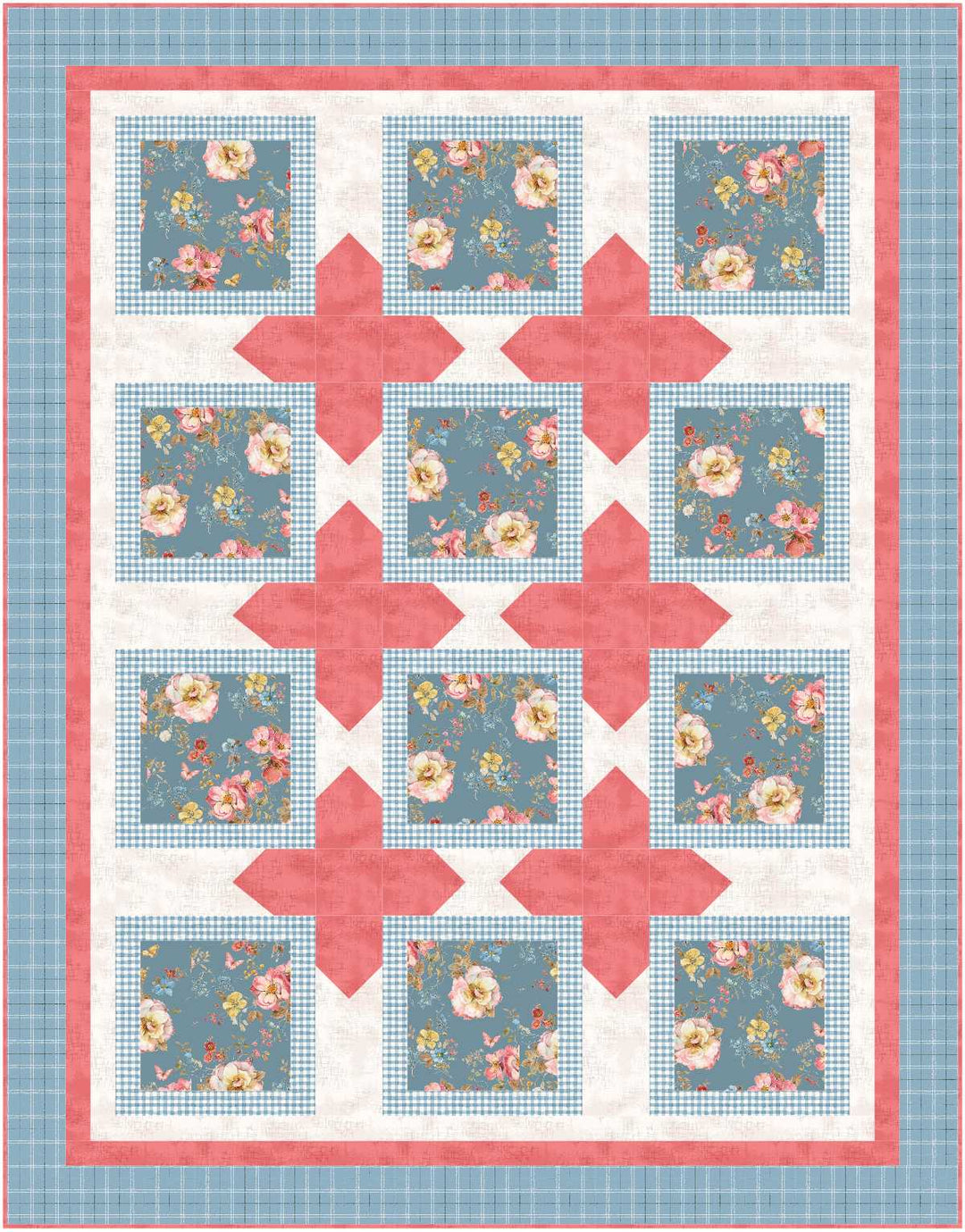 Ponder Quilt Kit by Lisa Audit | 57" x 73" Countryside Floral Beginner ...