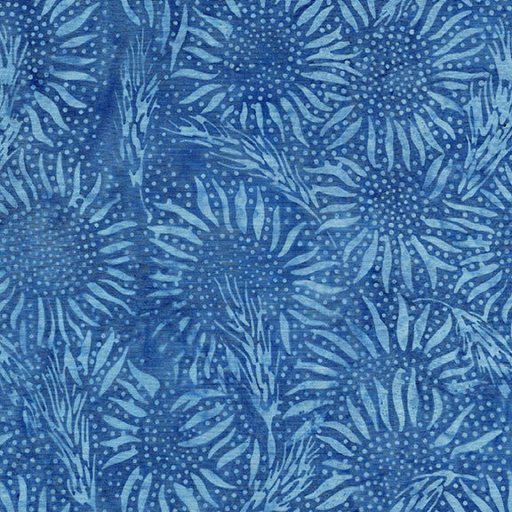 Island Batiks--Starry Night--Large Wheat Sunflower Bluebird $11.80/YARD
